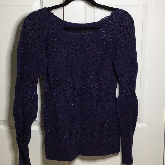 Guess | Sweaters | Guess Blue Sparkling Knit Sweater | Poshmark